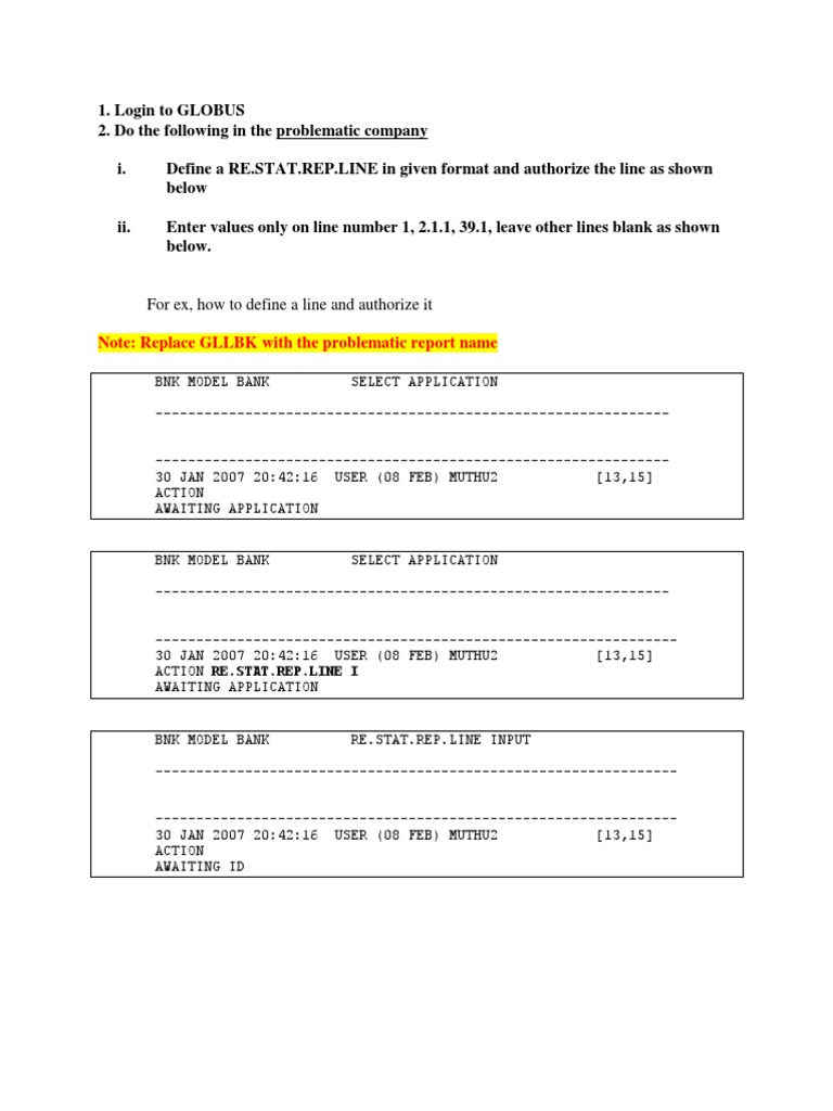 Re - Stat.rep - Line Procedure | PDF | Computing | Software