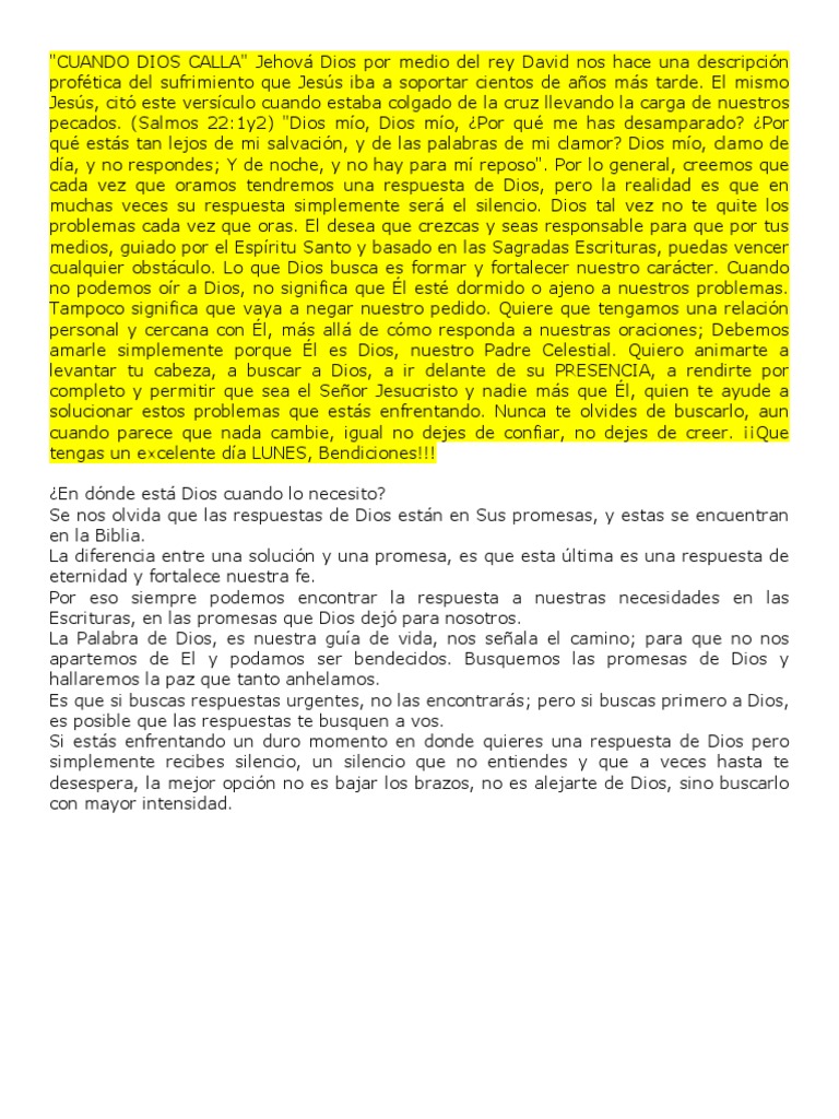 Cuando Dios Calla | PDF | Dios | Jesús