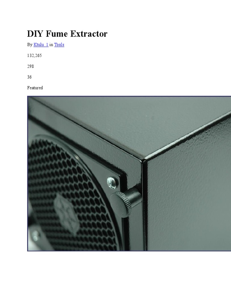 DIY Fume Extractor | PDF | Electrical Connector | Equipment