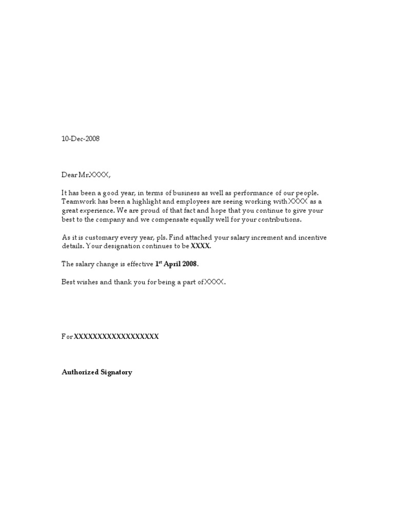 Increment Letter Format | PDF