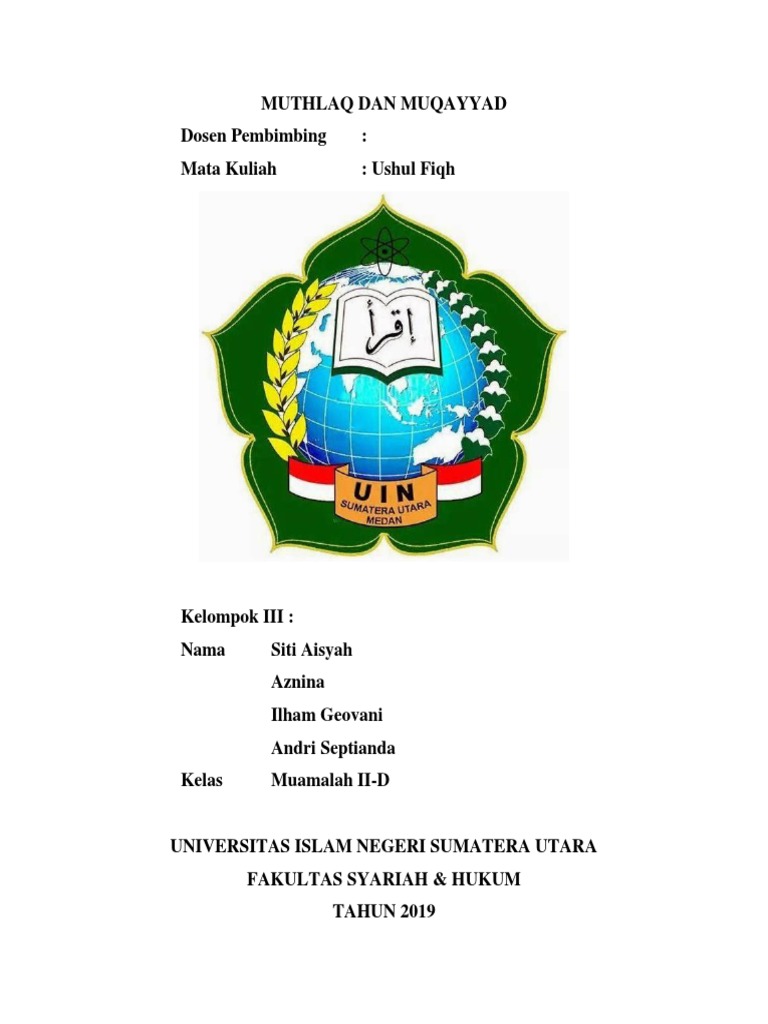 Pengertian Muthlaq dan Muqayyad dalam Fiqh | PDF | Agama & Spiritualitas