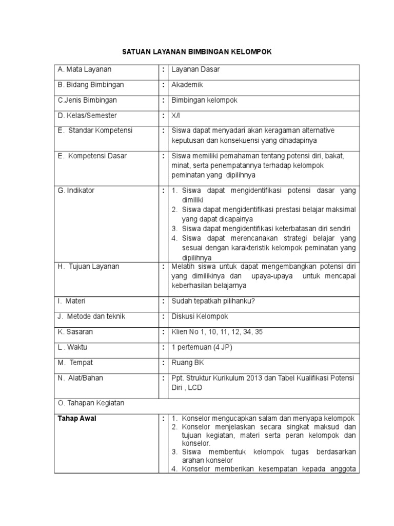 RPL Konseling Kelompok | PDF