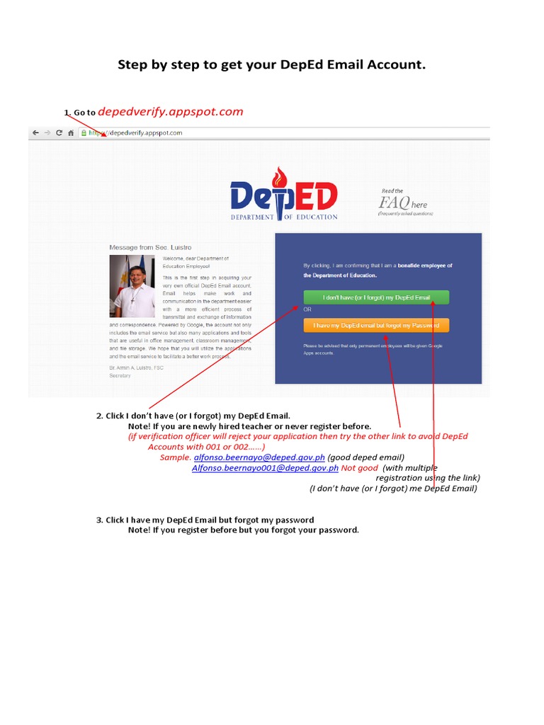 Step by Step To Get Your DepEd Email Account PDF | PDF | Gmail ...