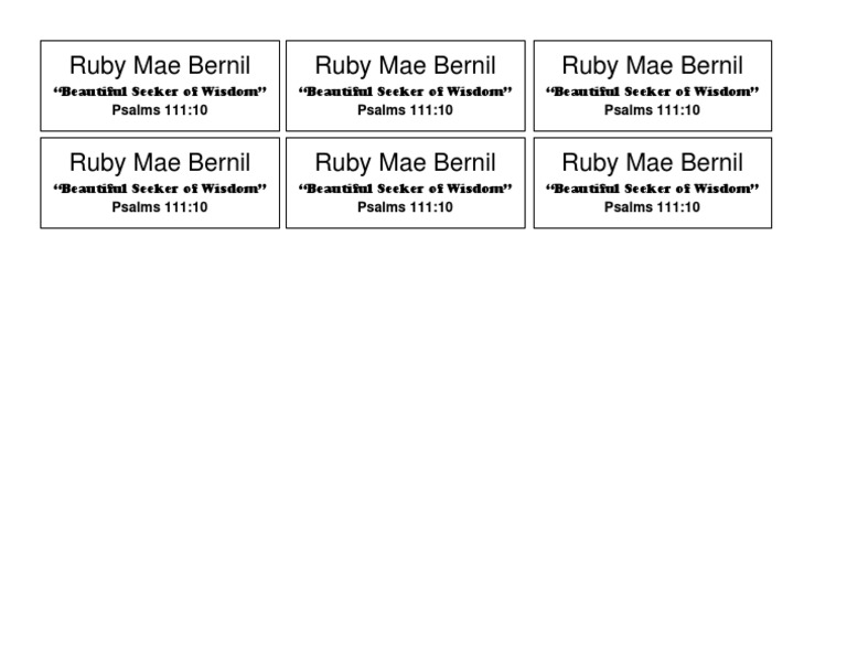 Name Badges | PDF