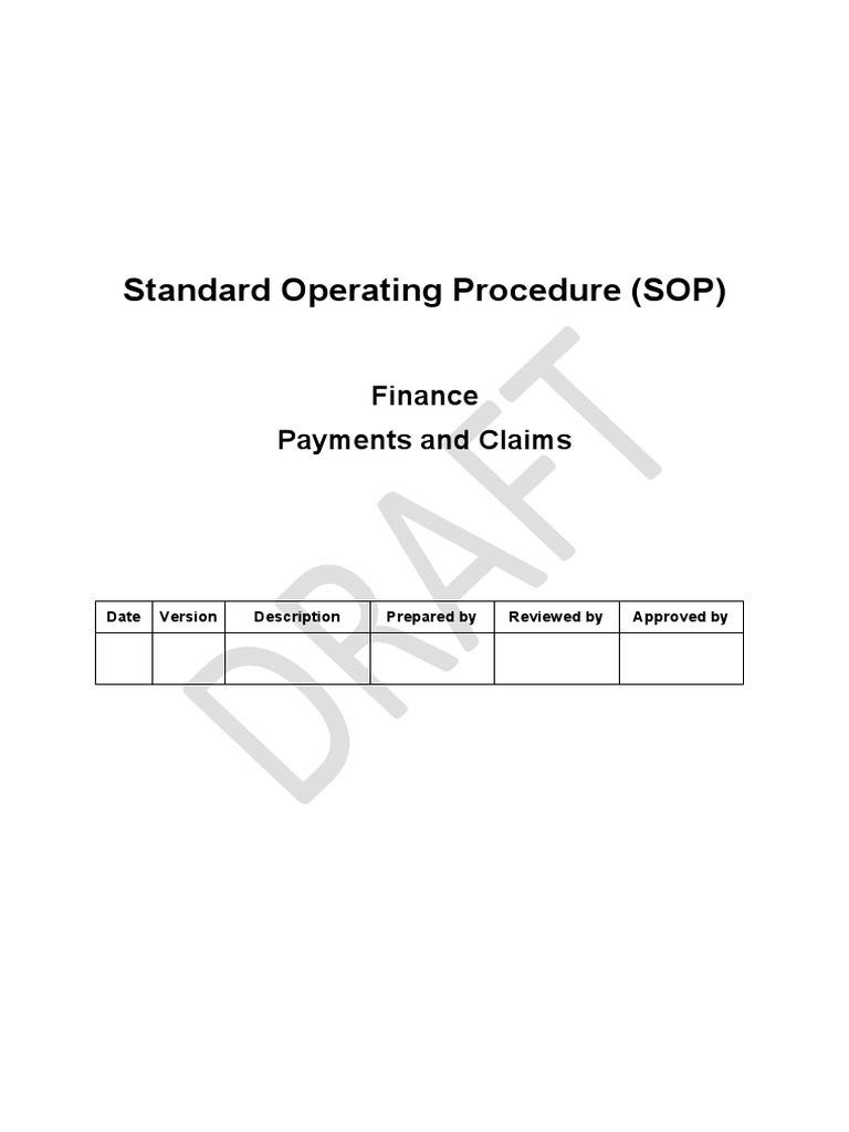SOP Payments and Claims UL | PDF | Receipt | Invoice