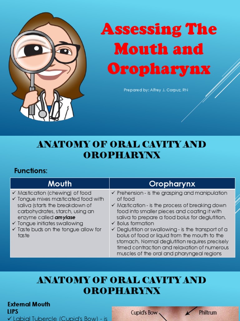 Assessing Mouth and Oropharynx | PDF | Tongue | Human Tooth