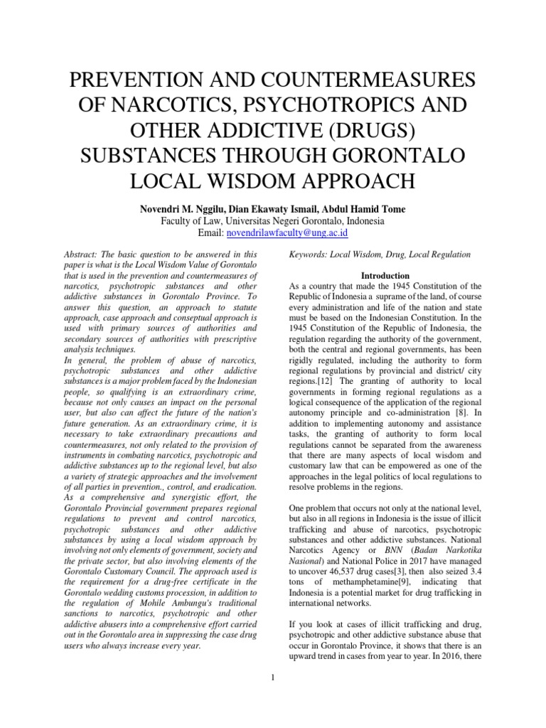 Gorontalo's Local Wisdom in Drug Prevention | PDF | Psychoactive Drugs ...