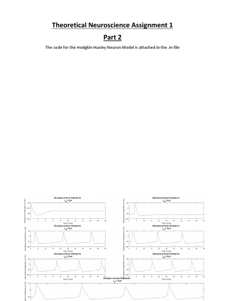 Hodgkin-Huxley Neuron Model Analysis | PDF | Action Potential ...