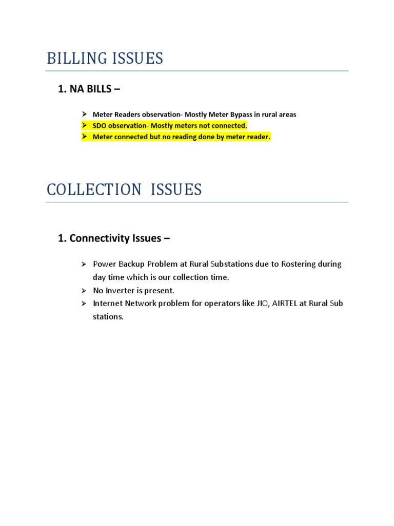 Billing and Collection Issues Overview | PDF | Technology & Engineering
