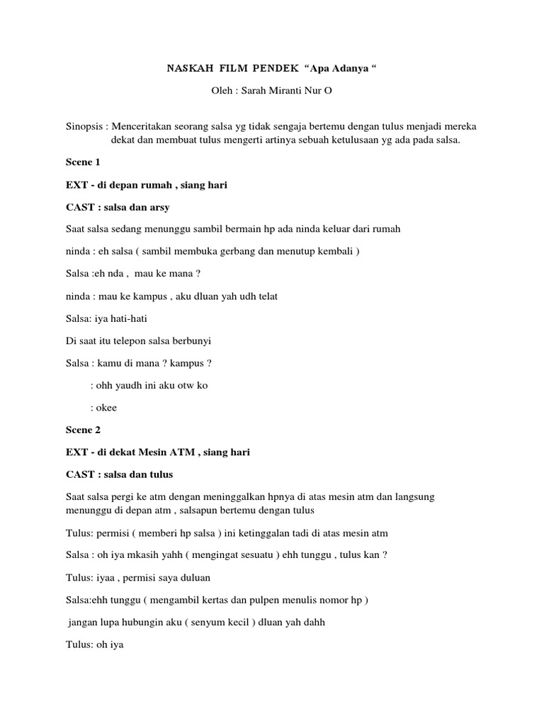 Naskah Film Pendek | PDF