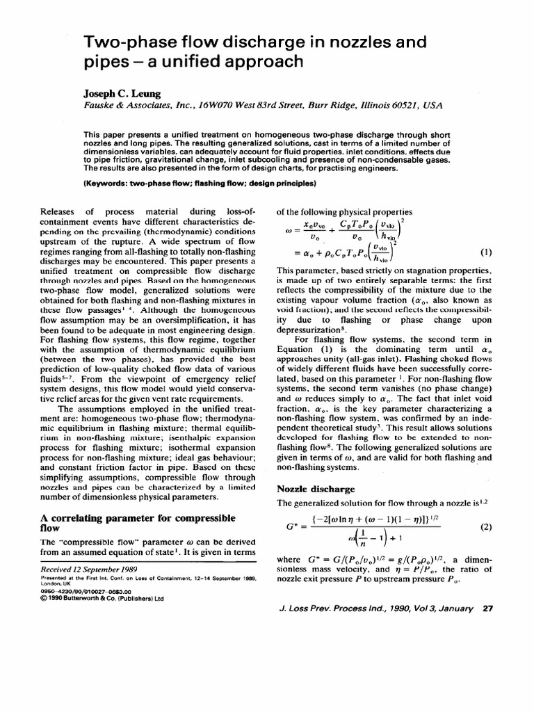 Two-Phase Flow Discharge in Nozzles and Pipes - A Unified Approach ...