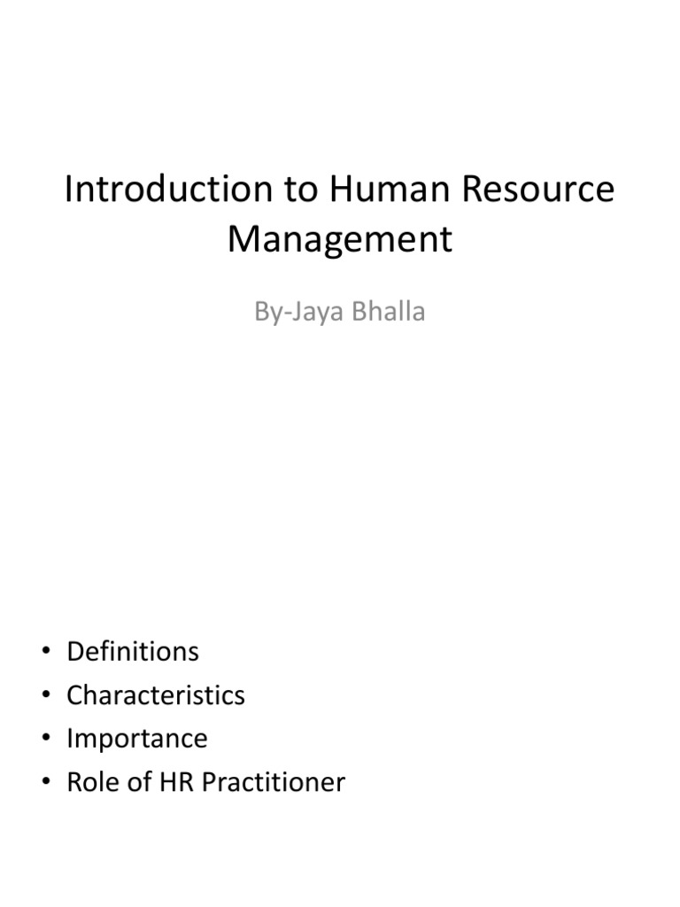 Human Resource Management Overview | PDF | Human Resource Management ...