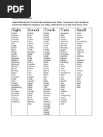 Smell Adjectives List for Writers | PDF | Odor | Perfume