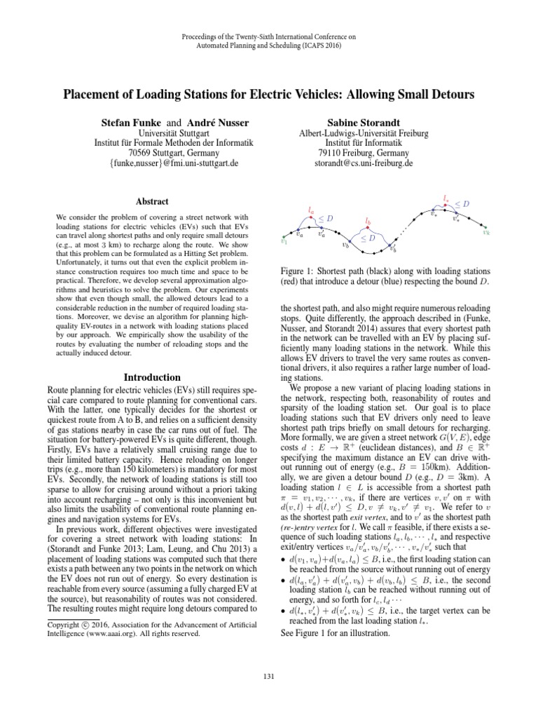 Placement of Loading Stations For Electric Vehicles: Allowing Small Detours | PDF | Electric ...