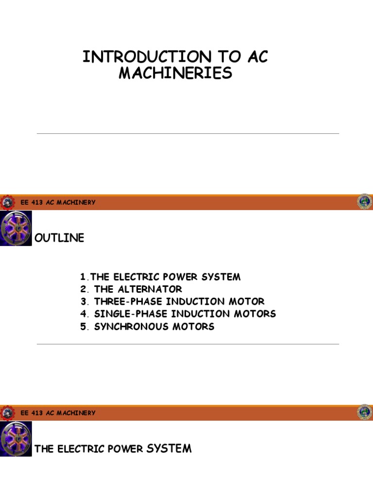 Introduction To Ac Machineries | PDF | Electric Motor | Power Station