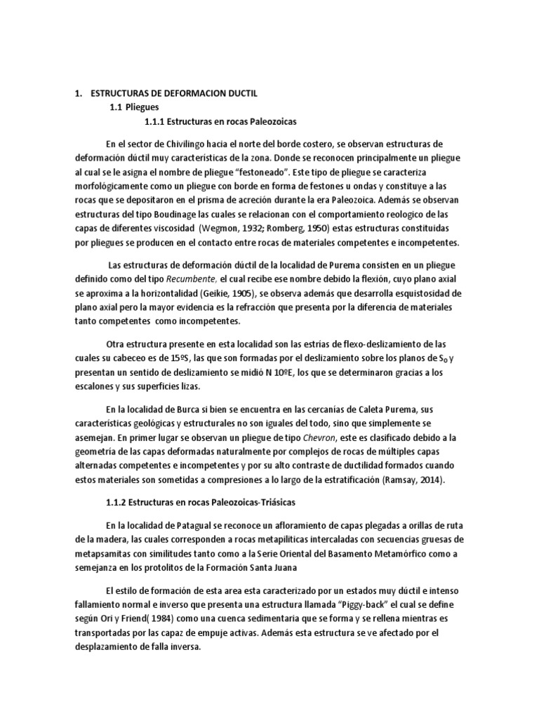 Estructuras de Deformacion Ductil | PDF | Falla (geología) | Estrato