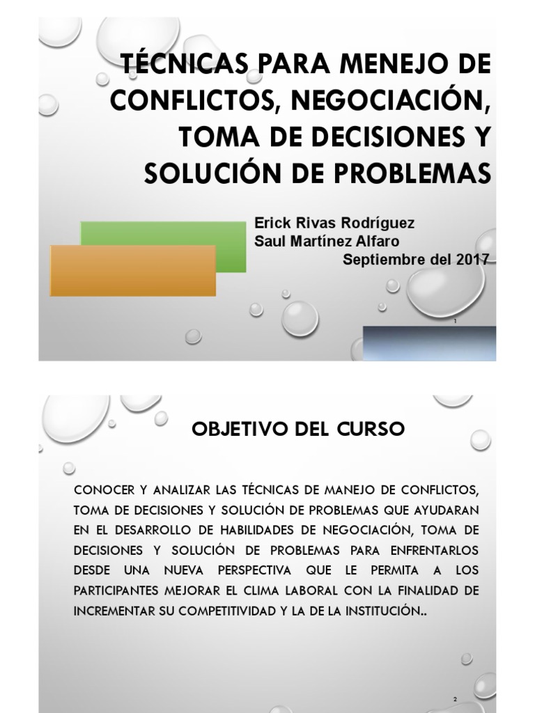 Técnicas para Manejo de Conflictos | PDF | Negociación | Toma de decisiones