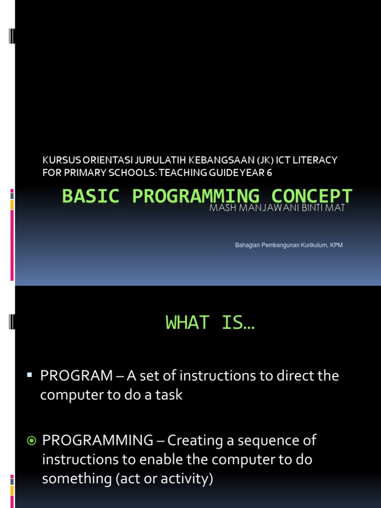 Basic Programming Concept | PDF | Computer Programming | Programming ...