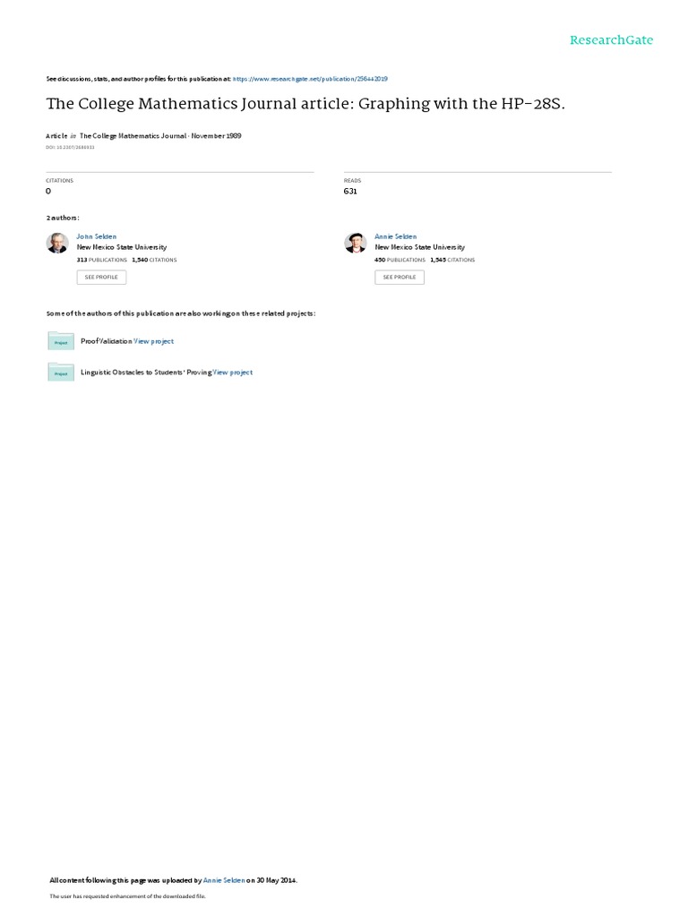 Graphing Math Article | PDF | Calculator | Menu (Computing)