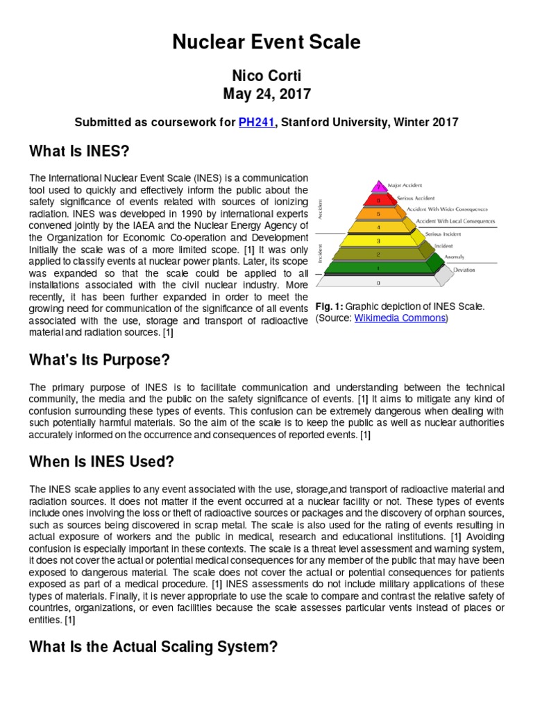 Nuclear Event Scale | PDF | Nuclear And Radiation Accidents And ...