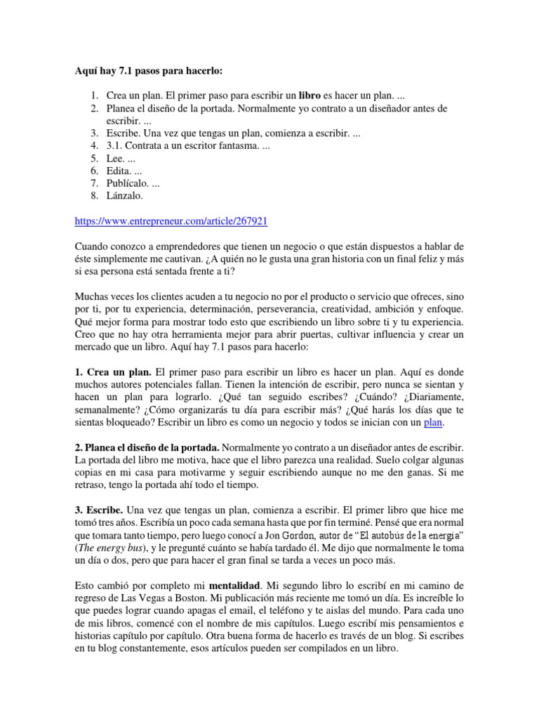 Pasos para Escribir un Libro | PDF | Publicación | Libros