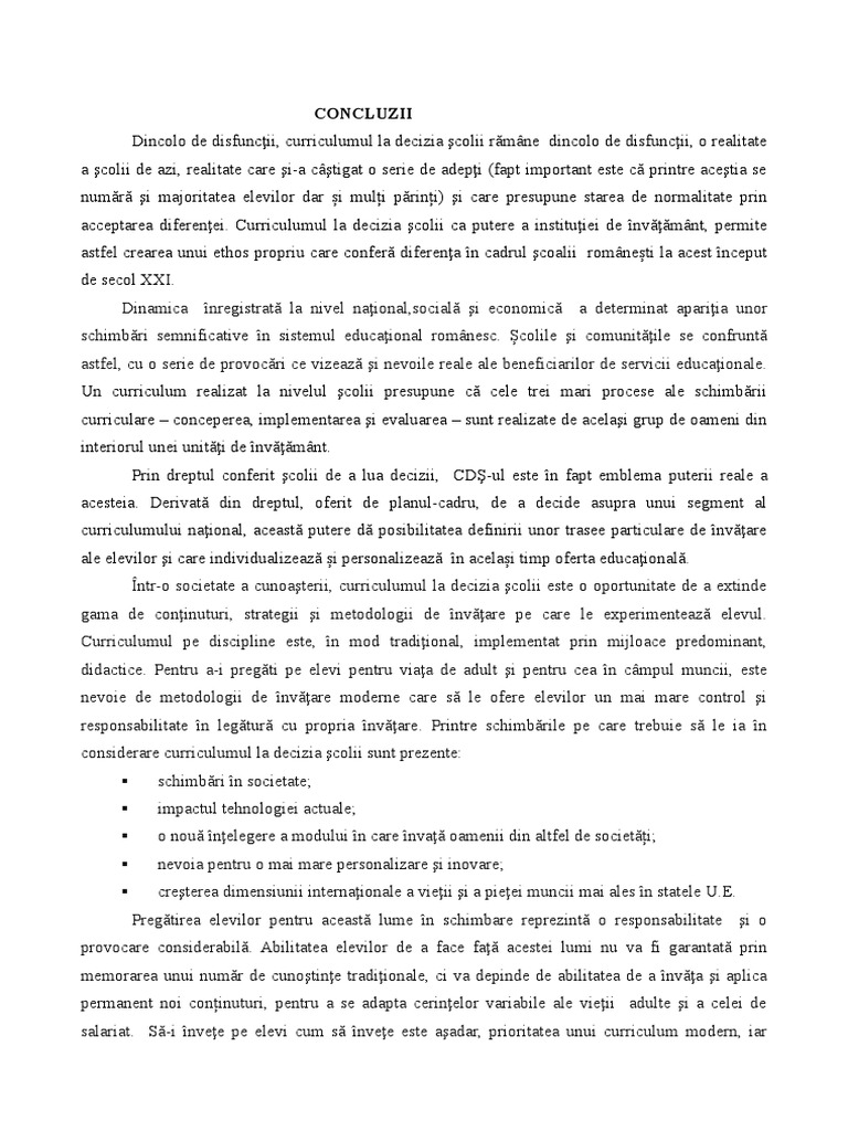 Concluzii Cds | PDF