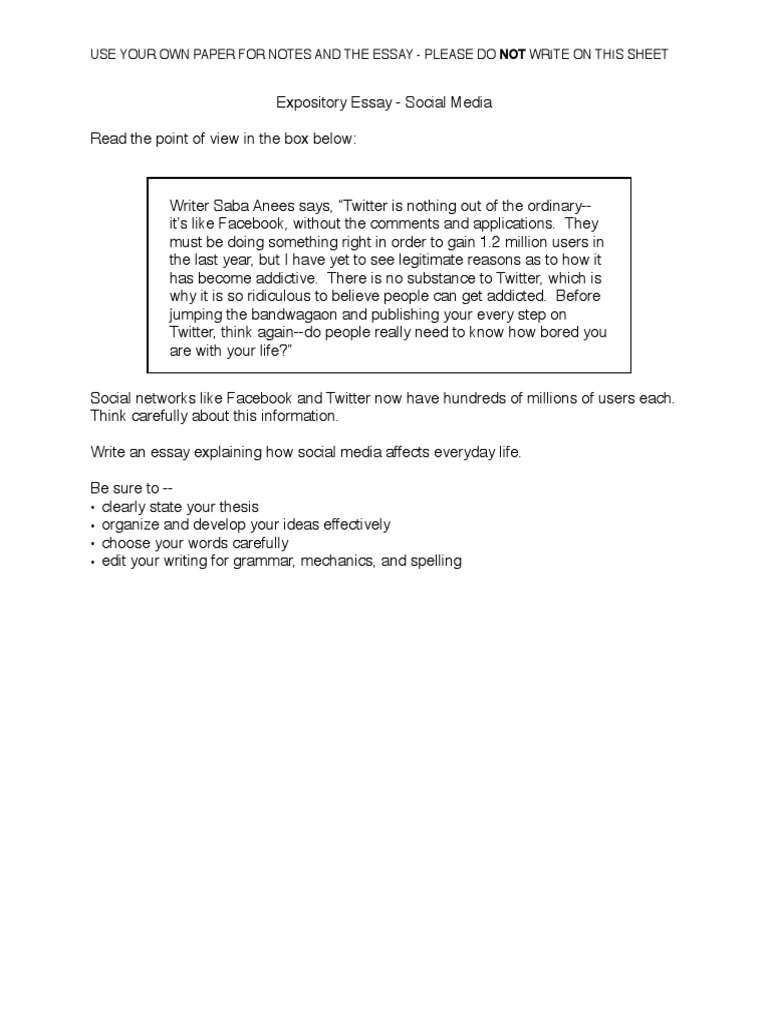 Expository Essay on Social Media Effects | PDF | Social Science