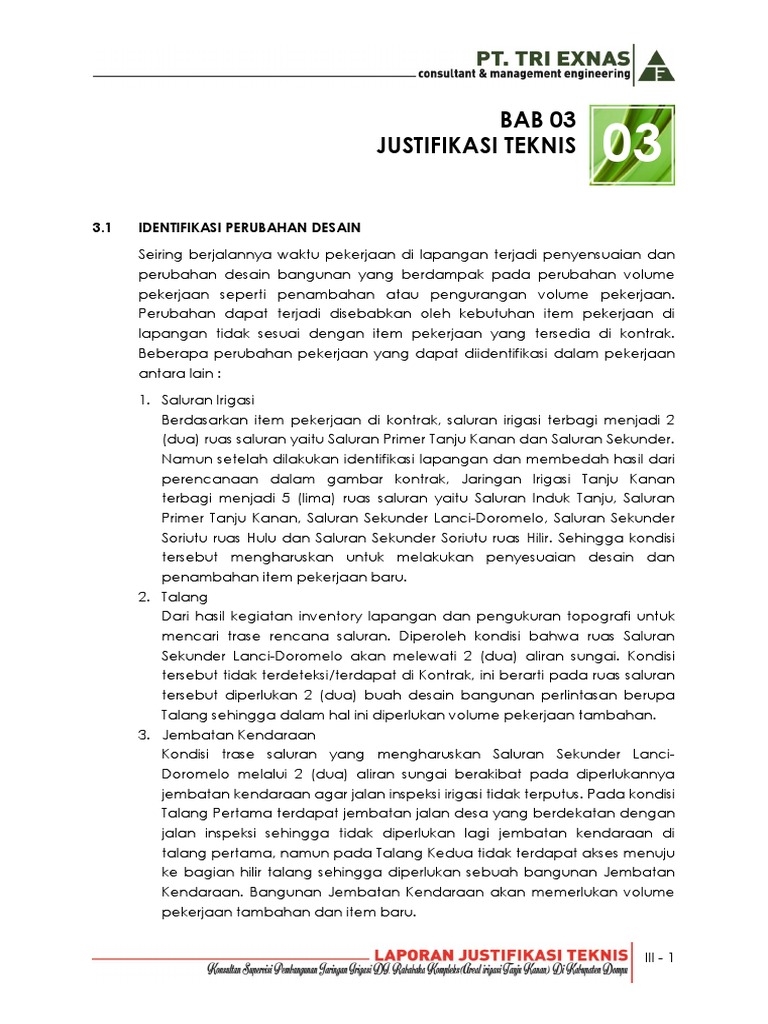 Bab - 03 - Justifikasi Teknis - Justek | PDF