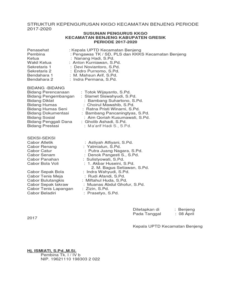 Struktur Pengurus | PDF