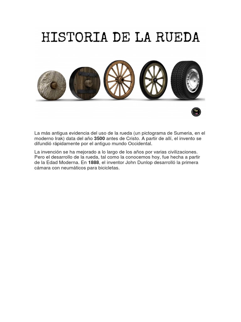Historia y Evolucion de La Rueda | PDF
