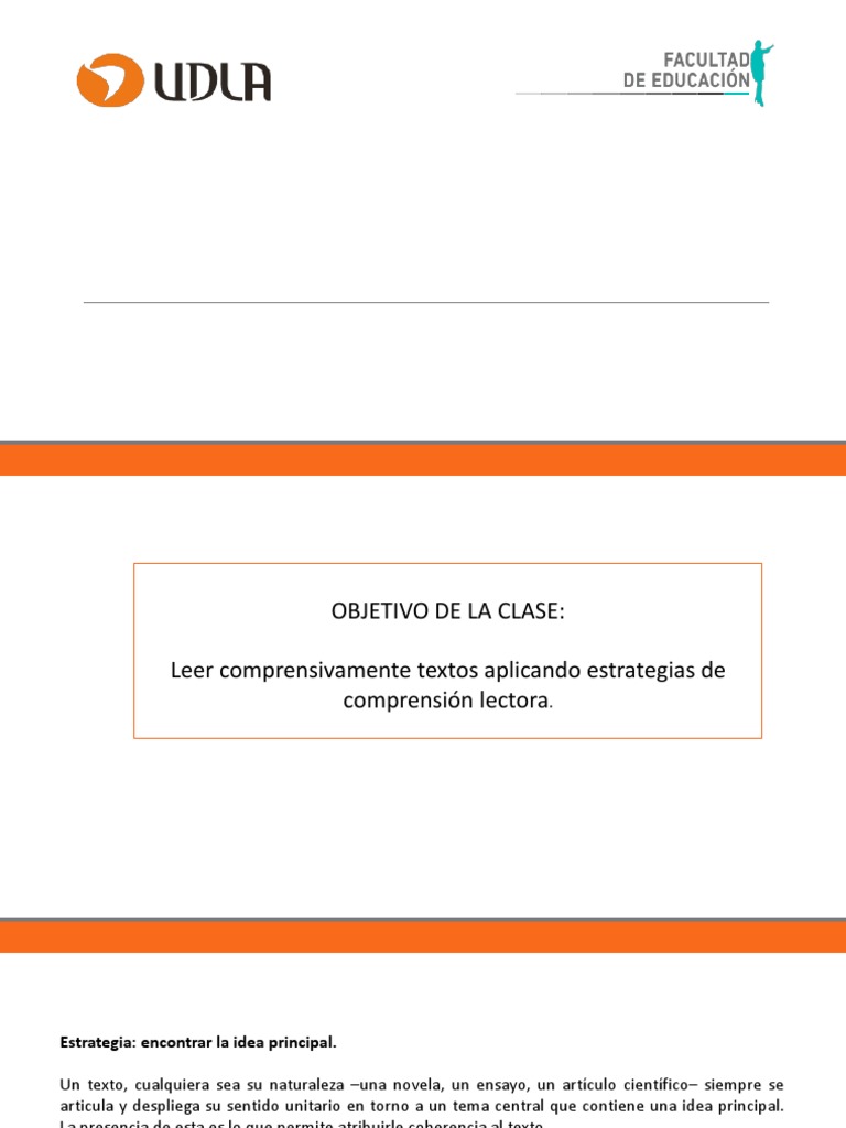 Idea Principal | PDF | Comprensión lectora