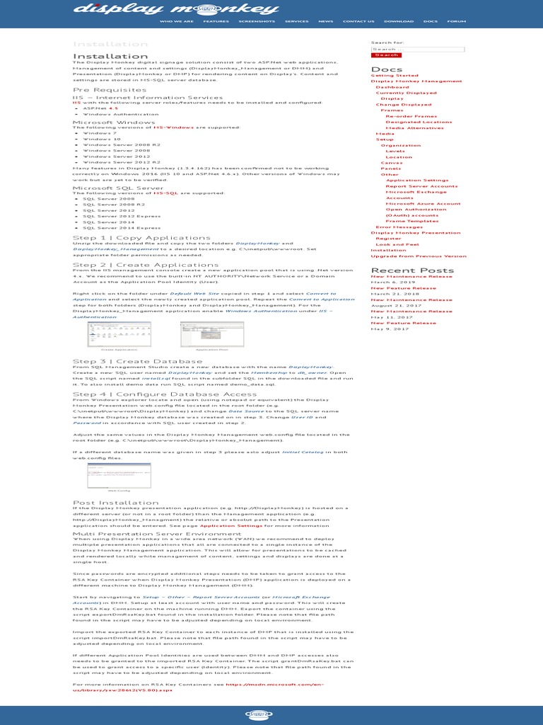 Display Monkey Installation Guide | PDF | Internet Information Services ...