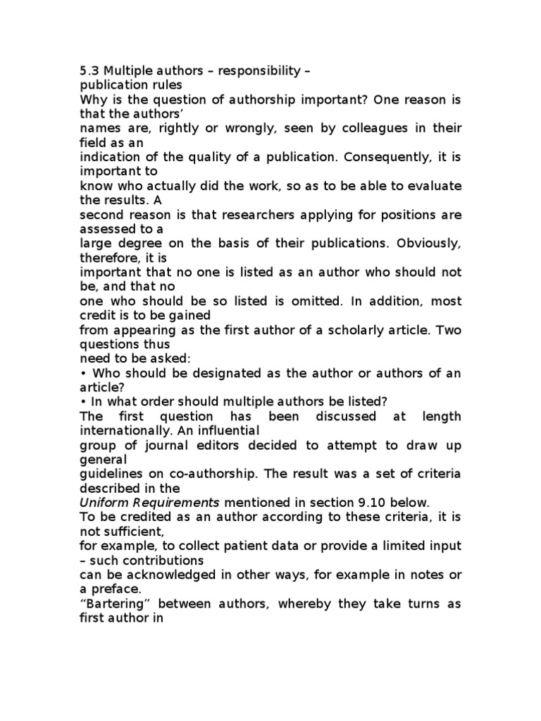 Authorship Guidelines for Research Papers | PDF | Thesis | Doctor Of ...