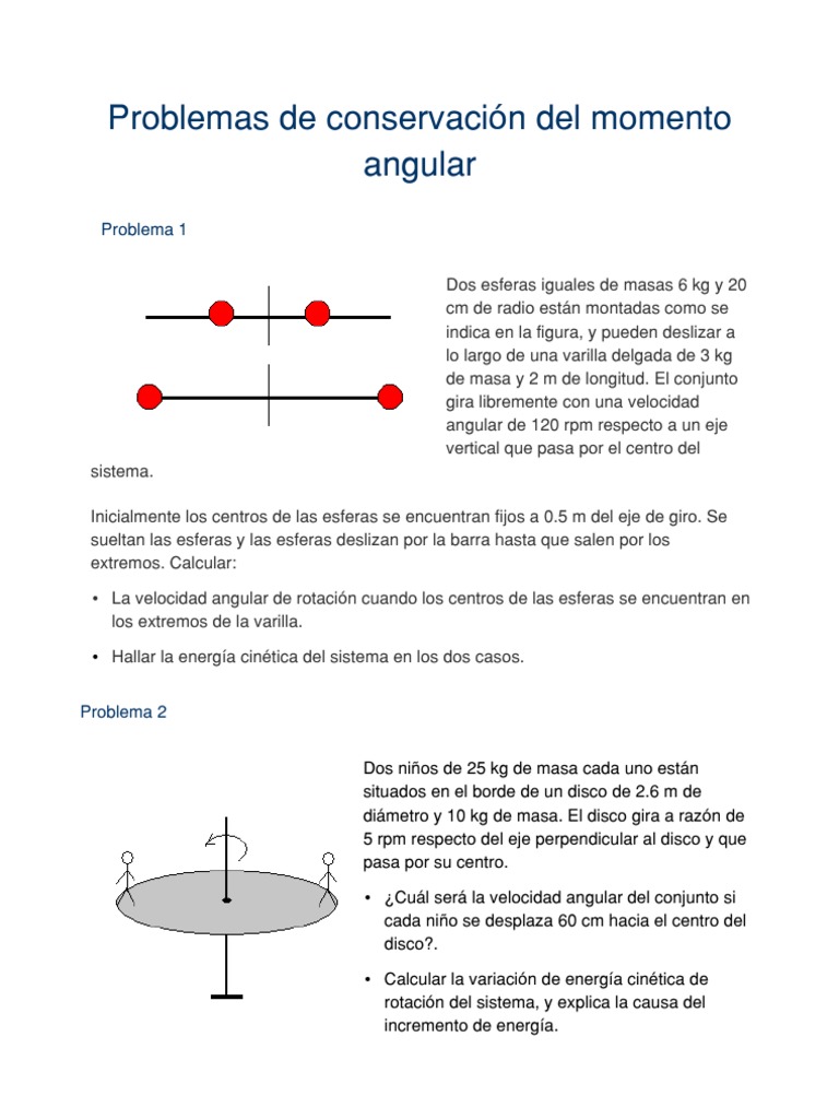 Problemas de Conservación Del Momento Angular | Cinemática | Física