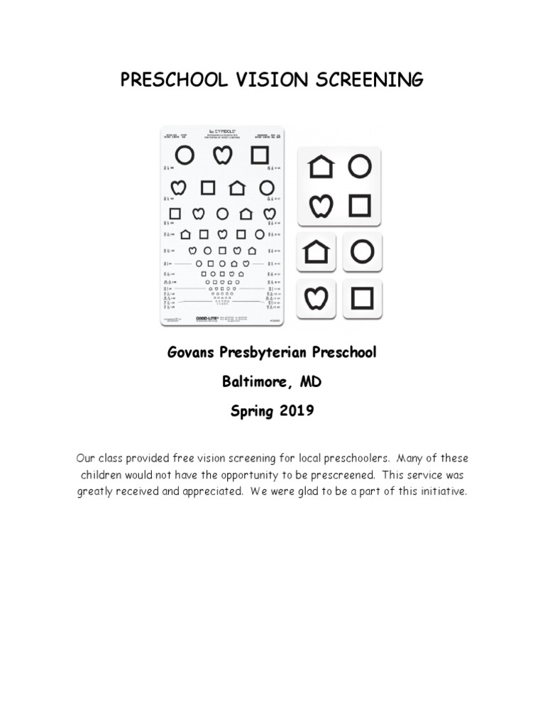Preschool Vision Screening | PDF