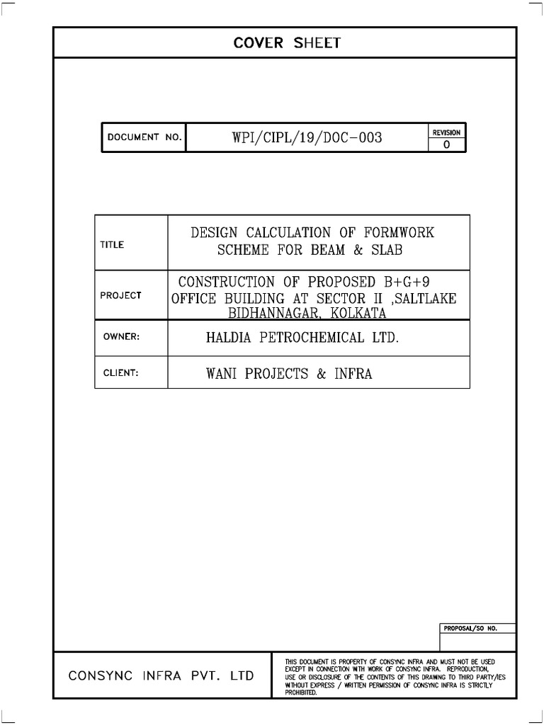 Design Calculation of Formwork For Slab & Beam | PDF | Bending | Beam ...