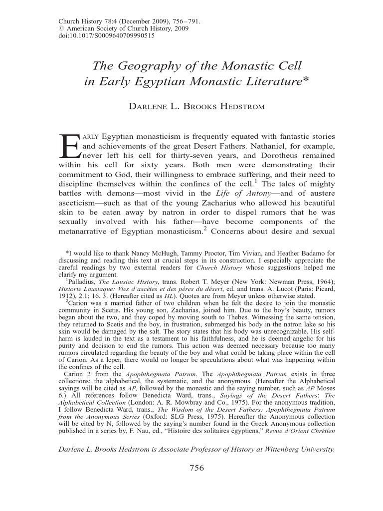 The Geography of The Monastic Cell in Ea PDF | PDF | Christian ...