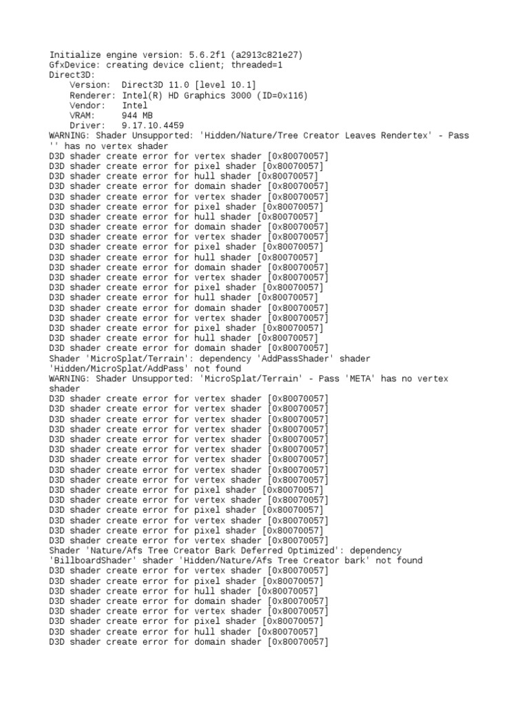 Output Log | PDF | Shader | 3 D Computer Graphics
