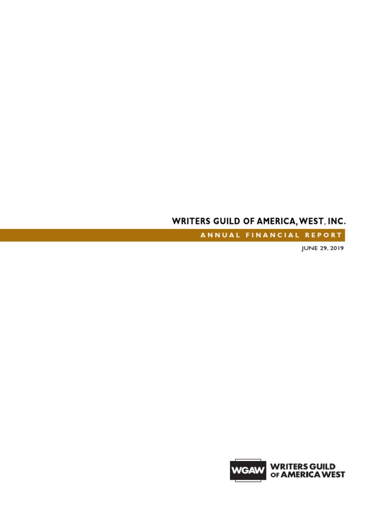 Writers Guild of America, West, Inc.: Annual Financial Report | PDF ...