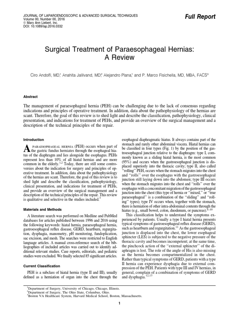 Andolfi Et Al. - 2016 - Surgical Treatment of Paraesophageal Hernias A ...