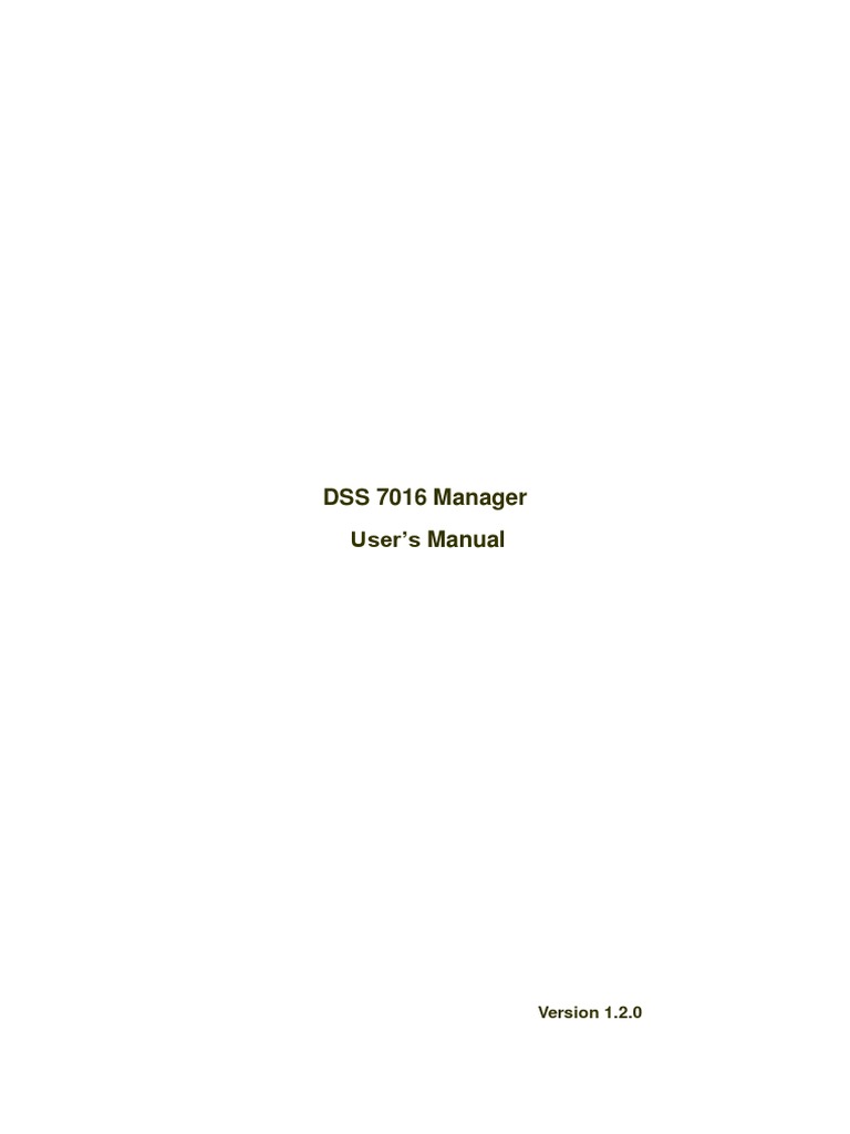 DSS 7016 Manager User's Manual 201311 | PDF | Ip Address | World Wide Web