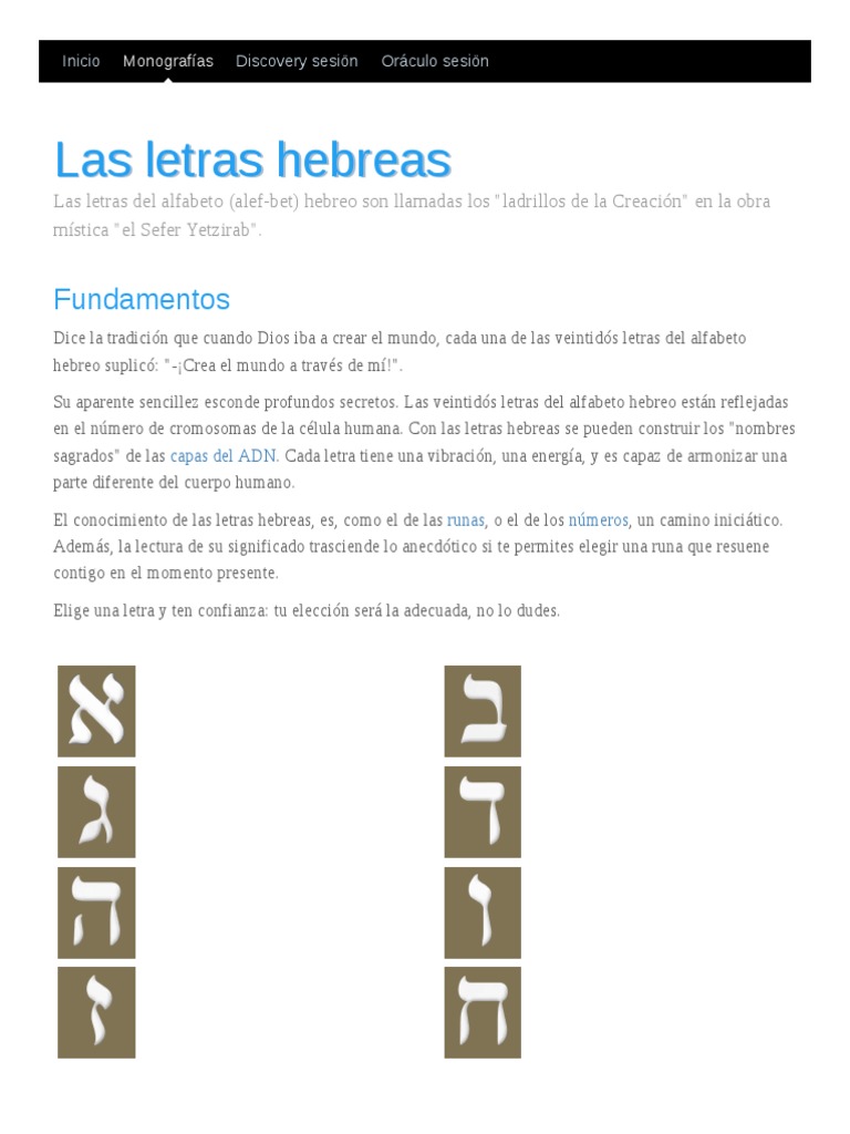 Significado de las Letras Hebreas | PDF | Libre albedrío | Alma