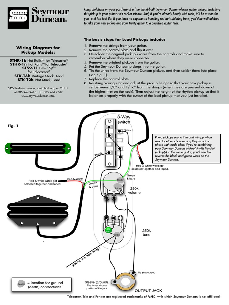 15 - Seymour Duncan Hot Rails STHR 1n PDF | PDF | Guitars | Guitar ...