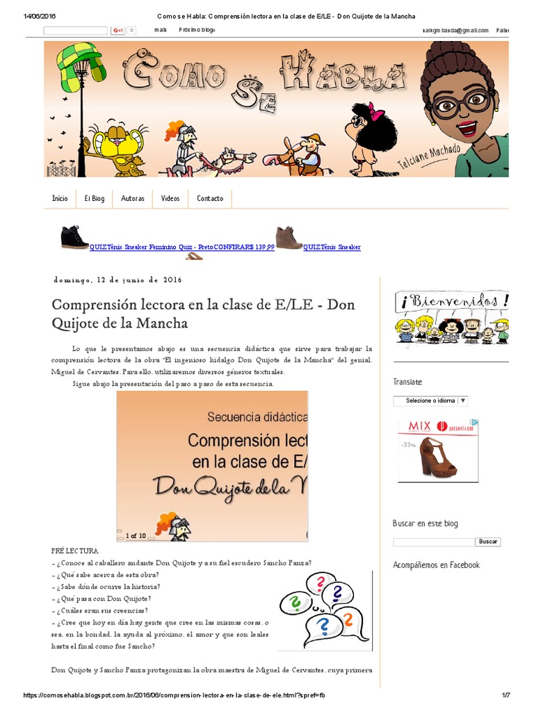 Como Se Habla - Comprensión Lectora en La Clase de E - LE - Don Quijote ...