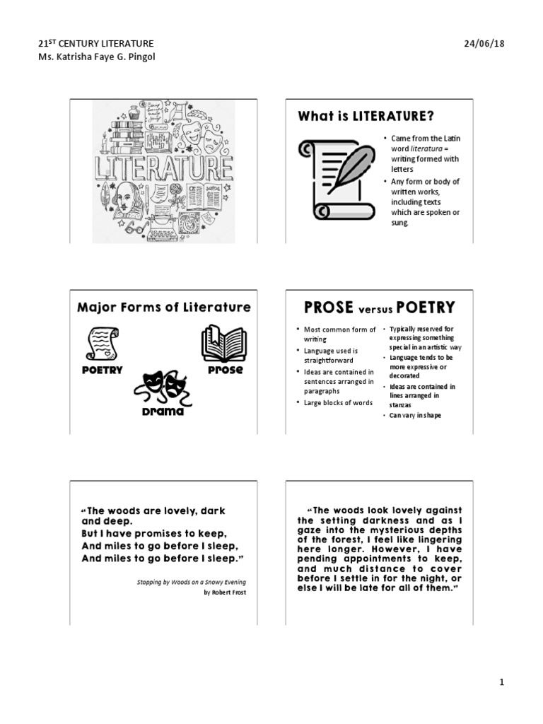 Introduction To Literature | PDF | Prose | Poetry