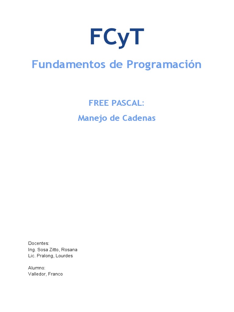Free Pascal - Manejo de Cadenas | PDF | Cadena (informática) | Programación de computadoras