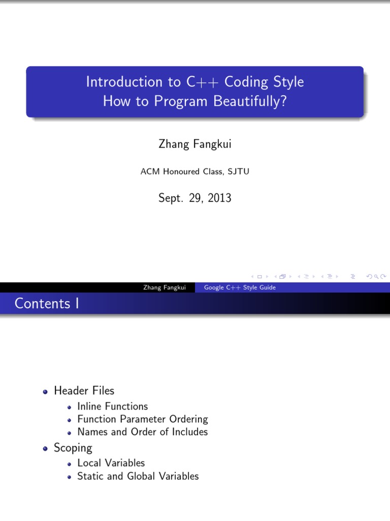Introduction To C++ Coding Style How To Program Beautifully? | PDF ...
