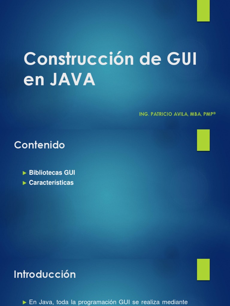 GUI en Java: Bibliotecas y Eventos | PDF | Java (lenguaje de ...