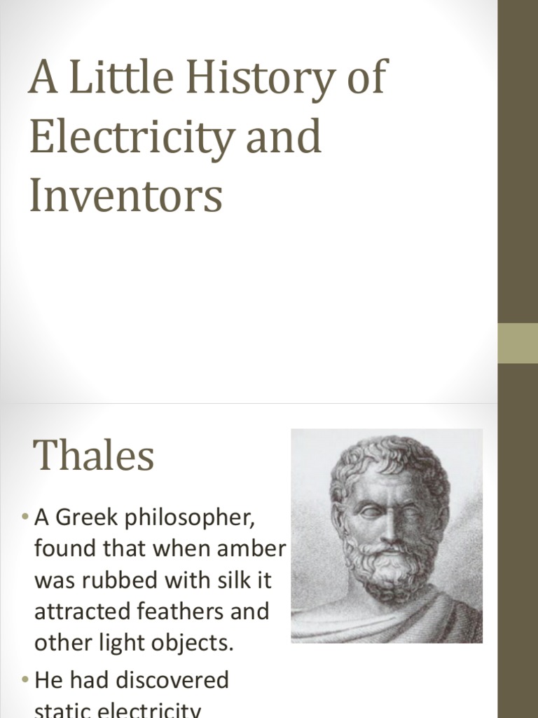 A Brief History of Electricity and Its Key Inventors | PDF