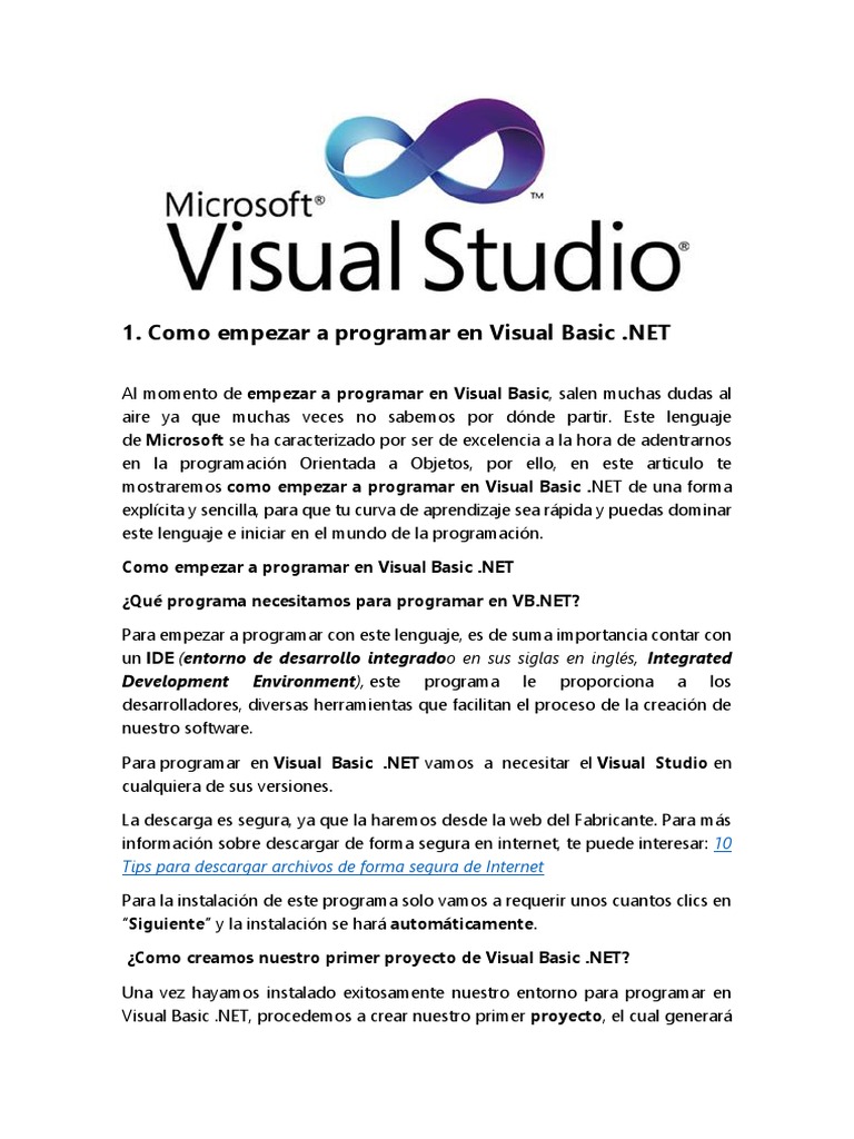 Como Empezar A Programar en Visual Basic | PDF | Estructura de datos de ...